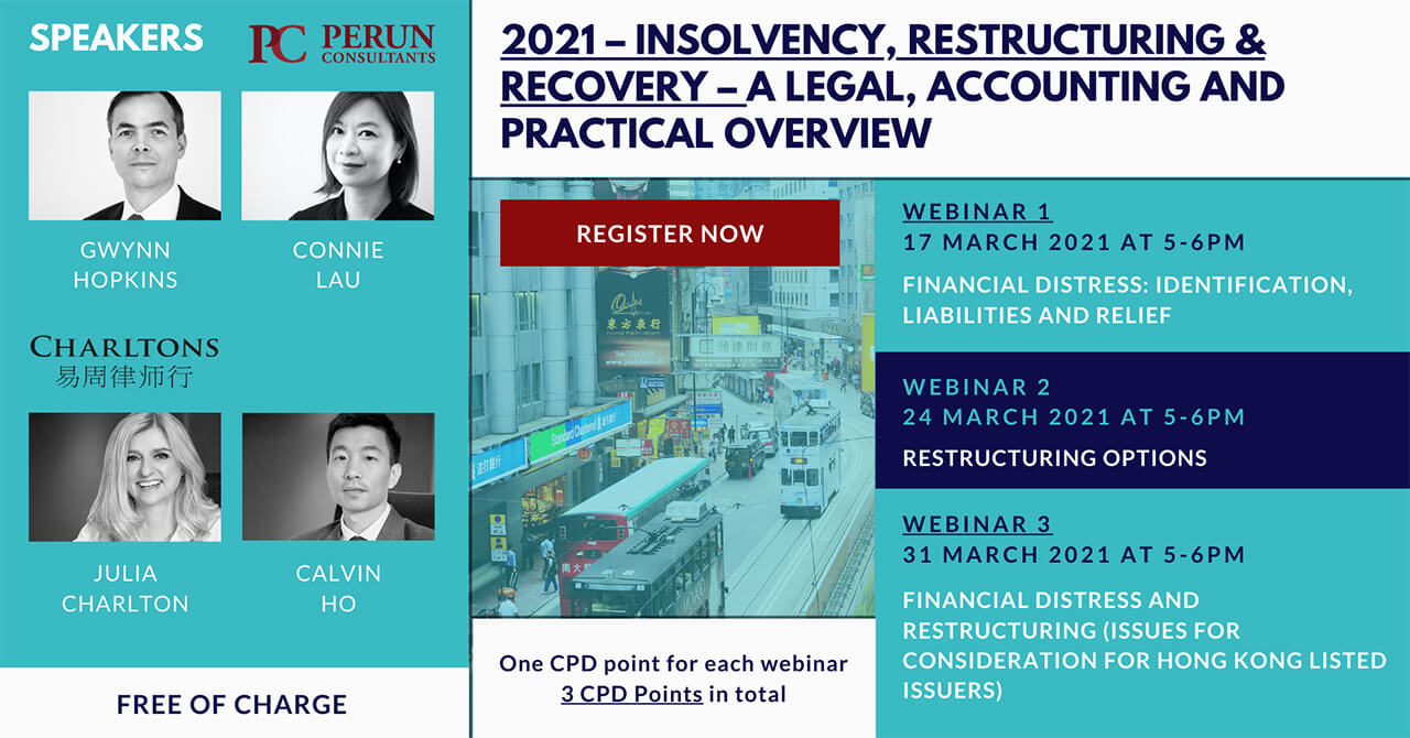 Join us for Webinar 2 – Restructuring options of 2021 - Insolvency, Restructuring & Recovery ...